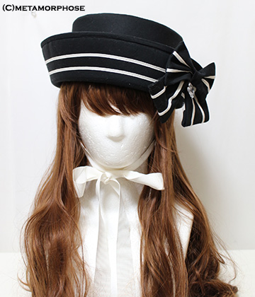 Sailor Hat with Ribbon Brooch by Metamorphose Temps de Fille