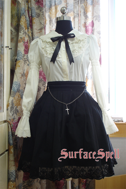 Surface Spell Gothic Okra Collar Blouse by SurfaceSpell