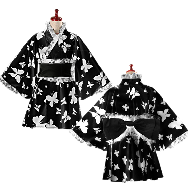 Butterfly Yukata (Black) (gothic176) by Bodyline