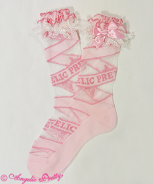 Stripe Candy Crew Length Socks by Angelic Pretty