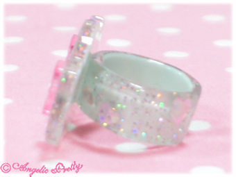 Glittery Heart Candy Ring by Angelic Pretty