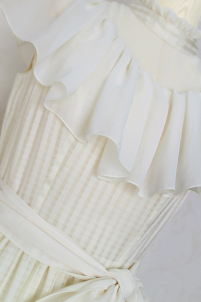 Sheer Check Frilly Long OP by Victorian Maiden