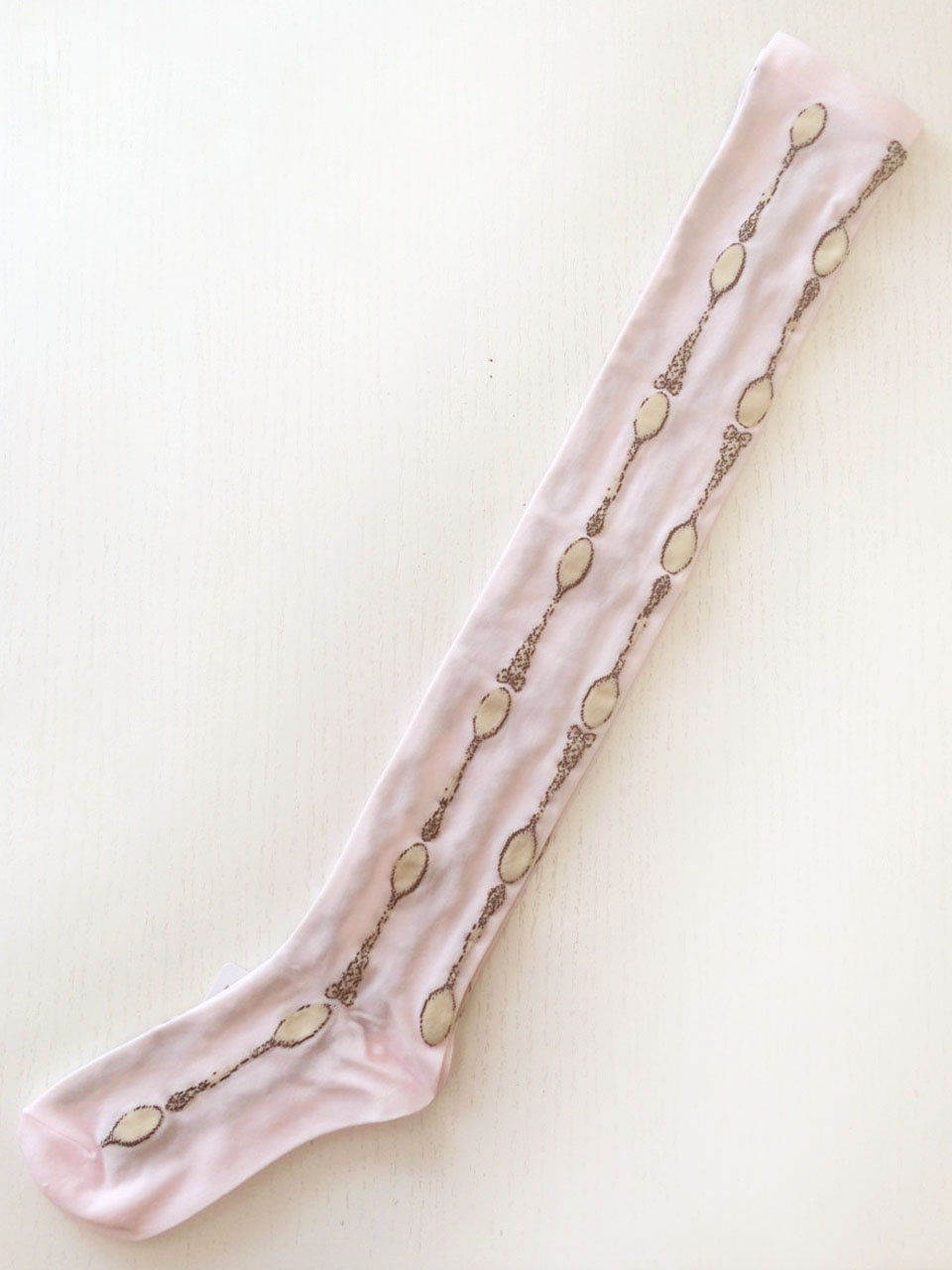 Spoon Pattern Knee High Socks by Leur Getter